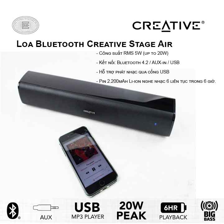 Loa bluetooth Creative Stage Air | Công ty uy tín tại T.p HCM