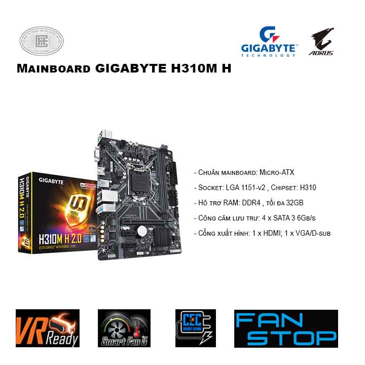 Mainboard GIGABYTE H310M H | Công ty uy tín tại T.p HCM