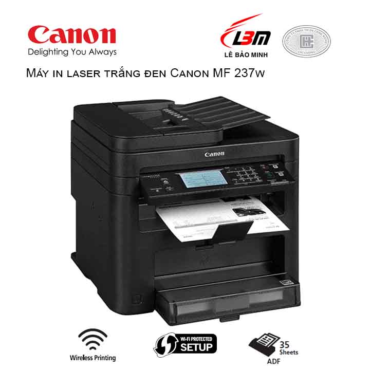 Máy in laser trắng đen Canon MF 237w Print - Scan - Copy - Fax - Wifi | Công ty uy tín tại T.p HCM