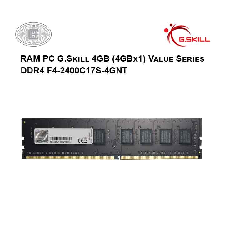 RAM PC G.Skill 4GB (4GBx1) Value Series DDR4 F4-2400C17S-4GNT | Công ty ...