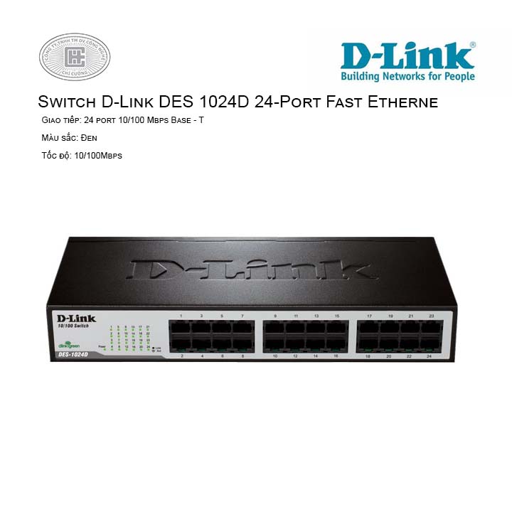 Switch D-Link DES 1024D 24‑Port Fast Ethernet (Vỏ sắt) | Công ty uy tín ...